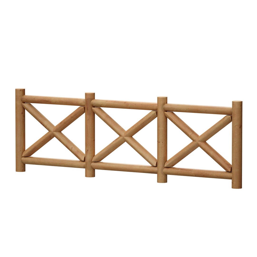 3D Wooden Log Fence Fencing Model - TurboSquid 2295908