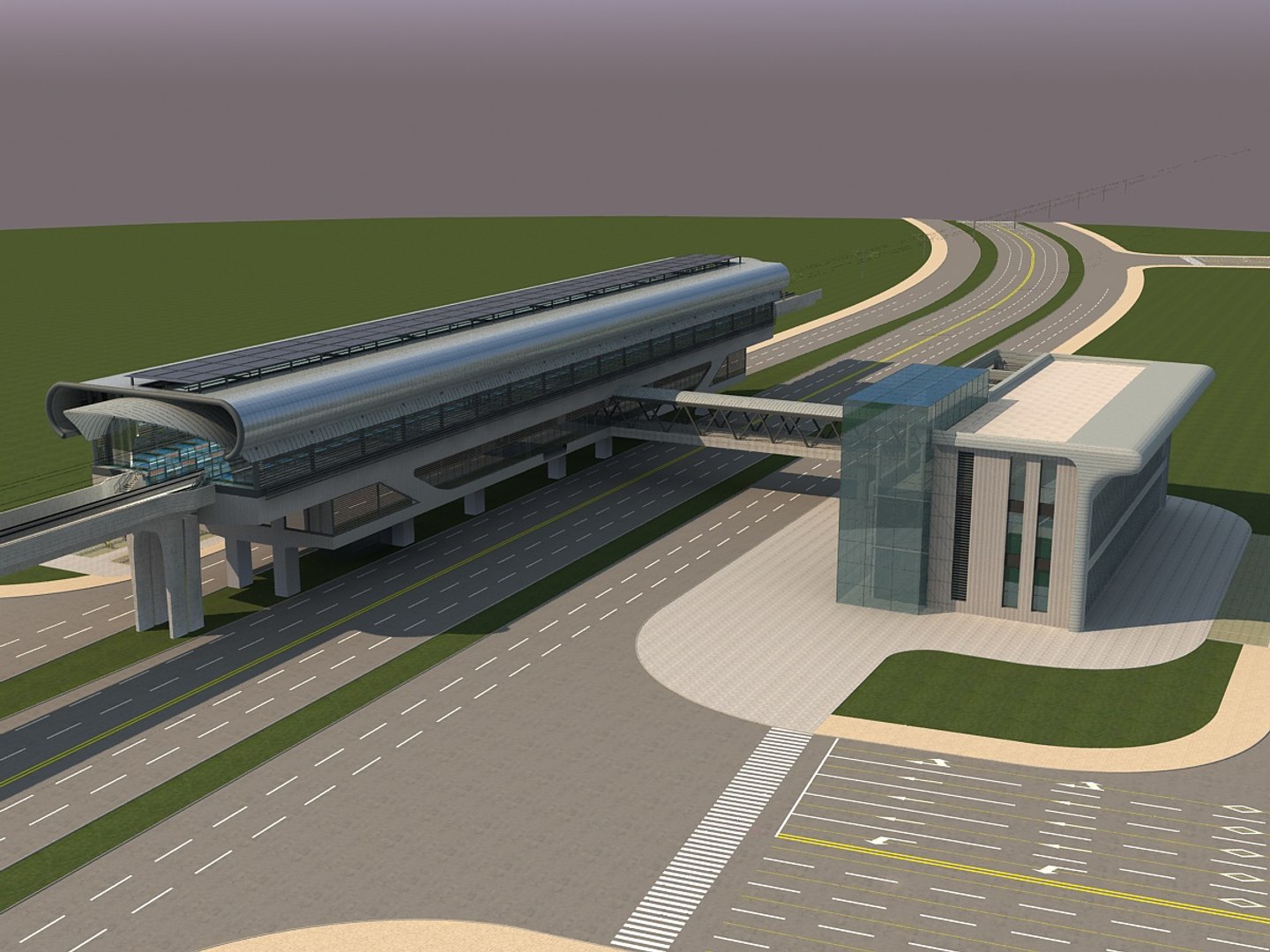 3D Light Rail Station - TurboSquid 1616100