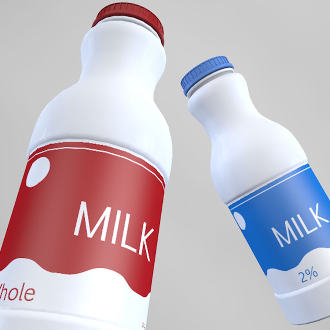 c4d milk bottle