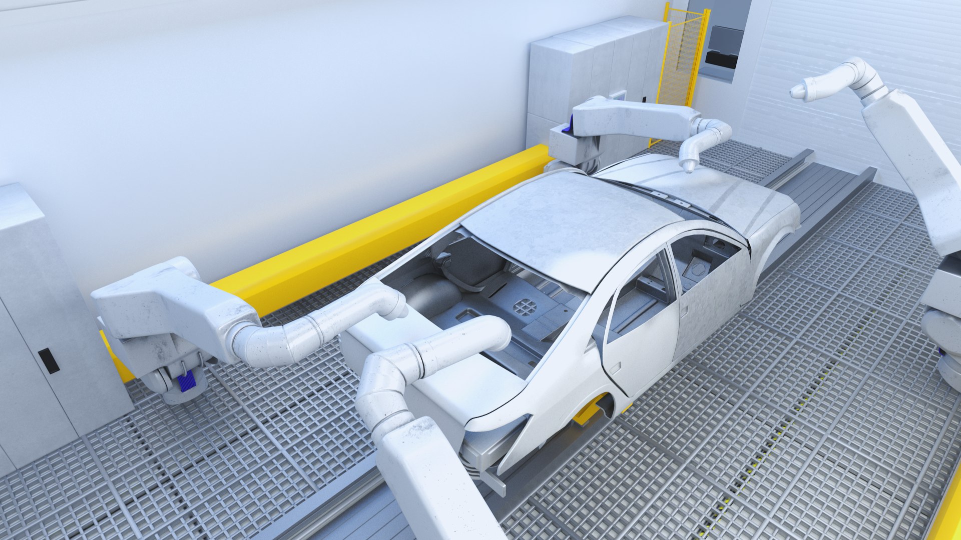 Robot Painting Production Line 3D - TurboSquid 1751669