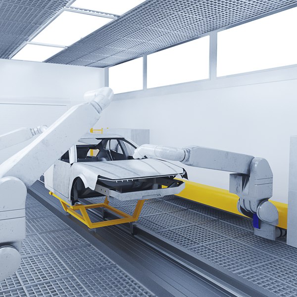 Robot Painting Production Line 3D - TurboSquid 1751669