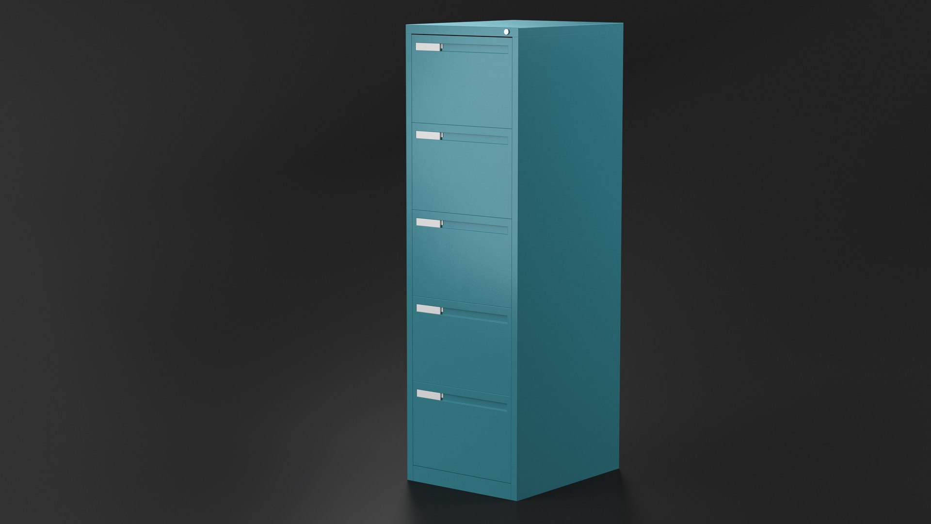 Filing Cabinet 5 Drawer Blue 3D Model - TurboSquid 2223975