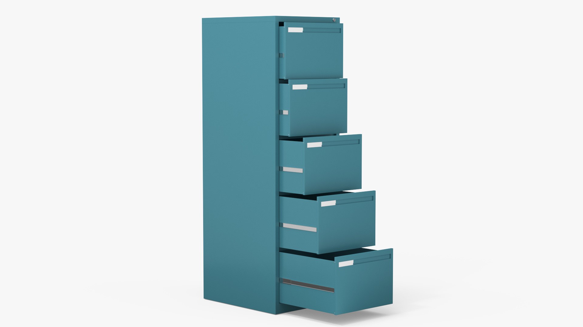 Filing Cabinet 5 Drawer Blue 3D Model - TurboSquid 2223975