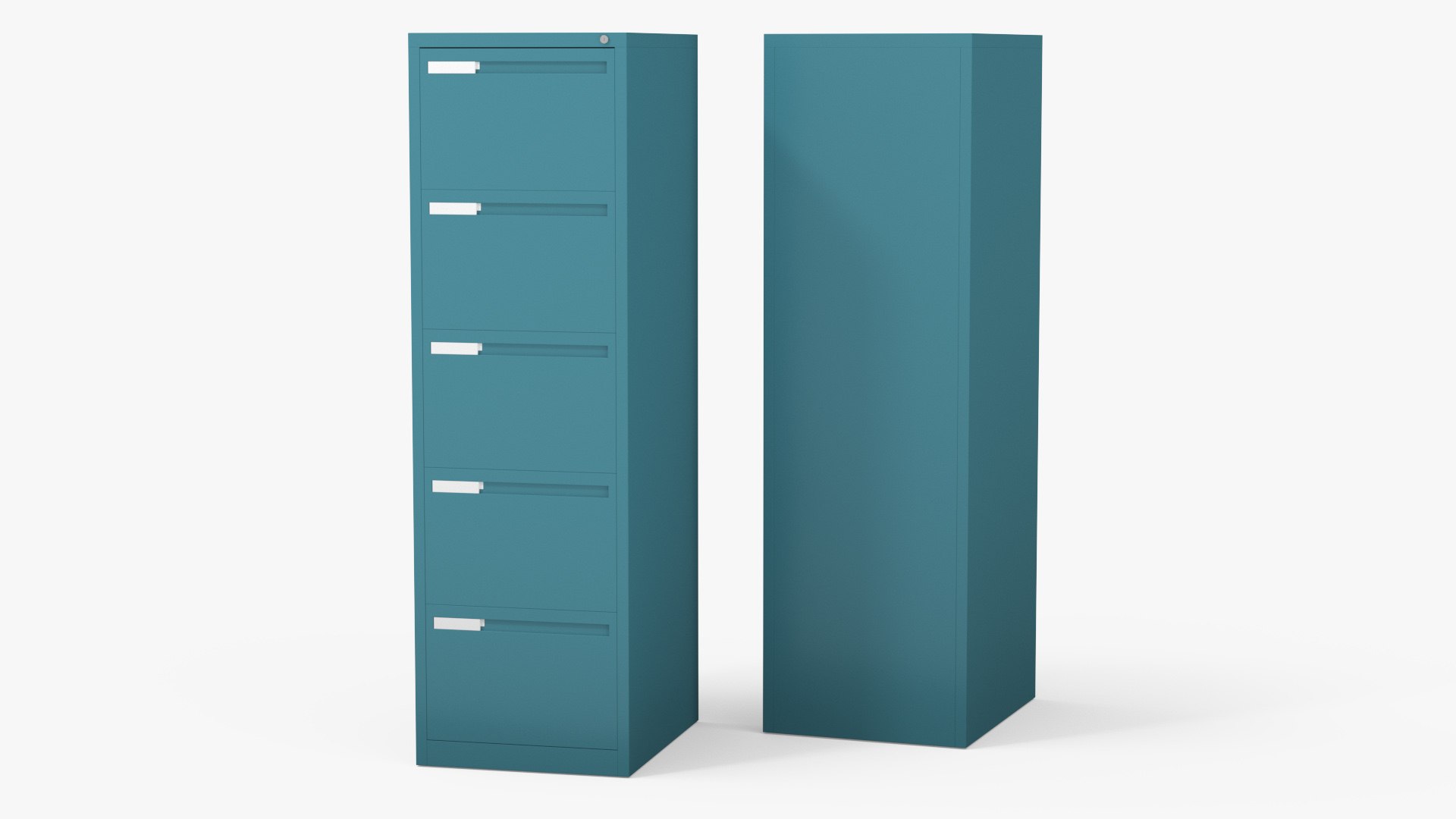 Filing Cabinet 5 Drawer Blue 3D Model - TurboSquid 2223975
