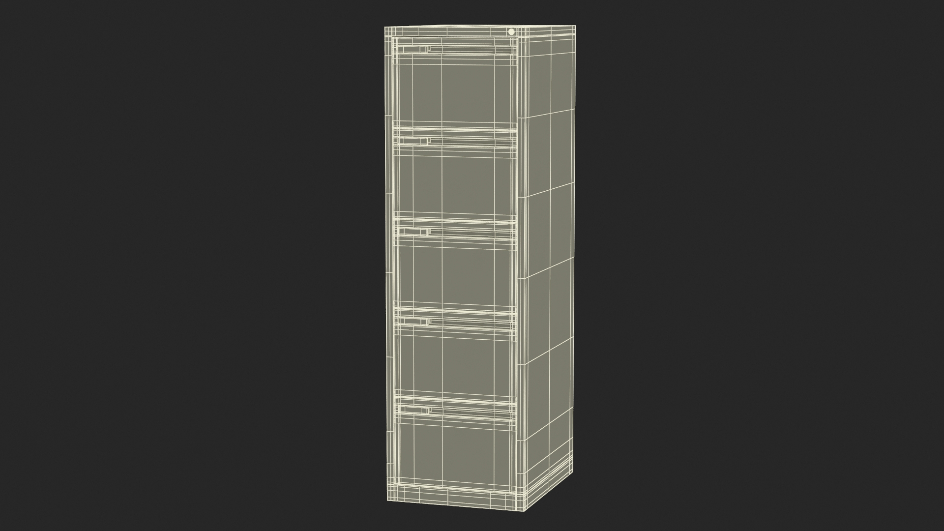 Filing Cabinet 5 Drawer Blue 3D Model - TurboSquid 2223975