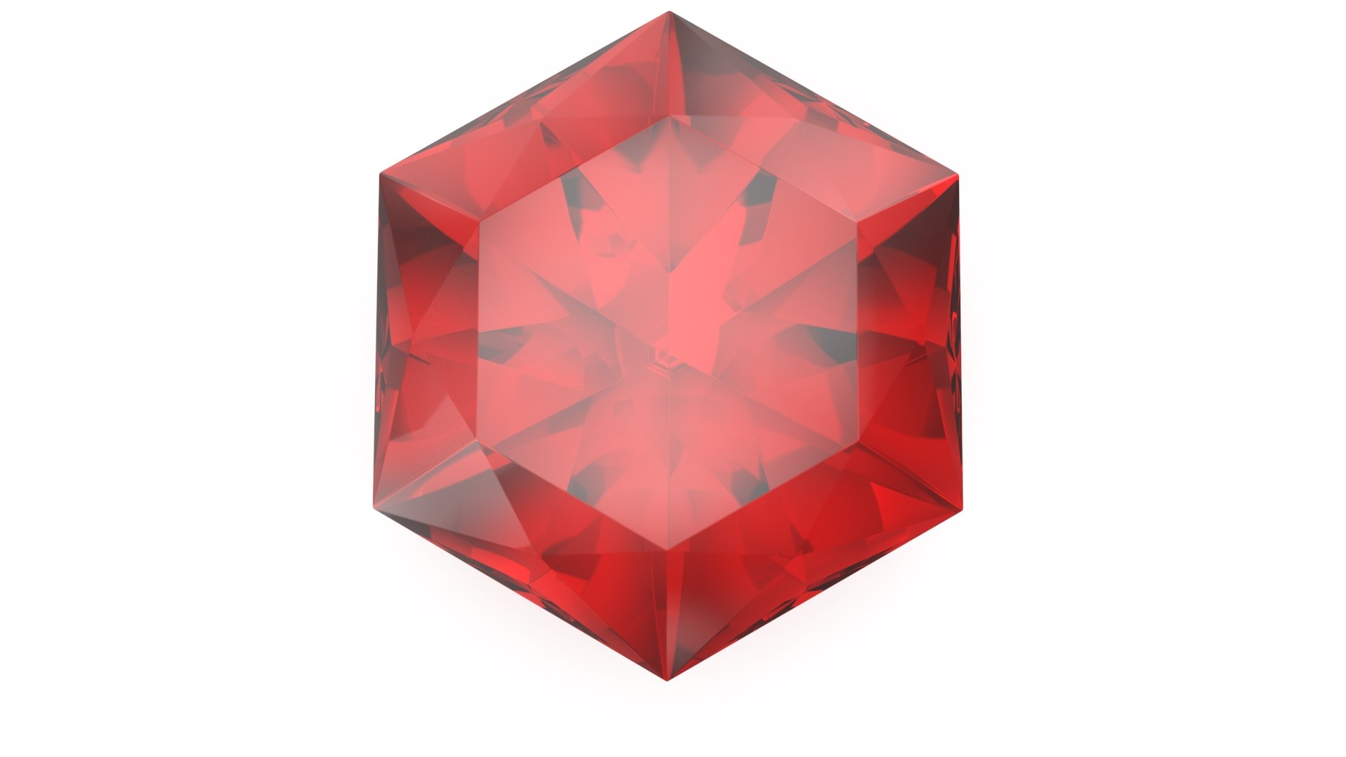 Fire Rose Hexagon Cut Ruby model - TurboSquid 1855192