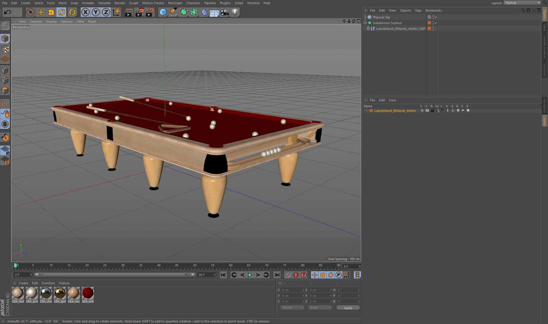 Billiard table 3D - TurboSquid 1380405