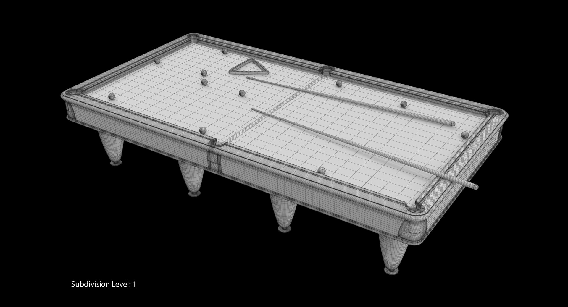 Billiard Table 3D - TurboSquid 1380405