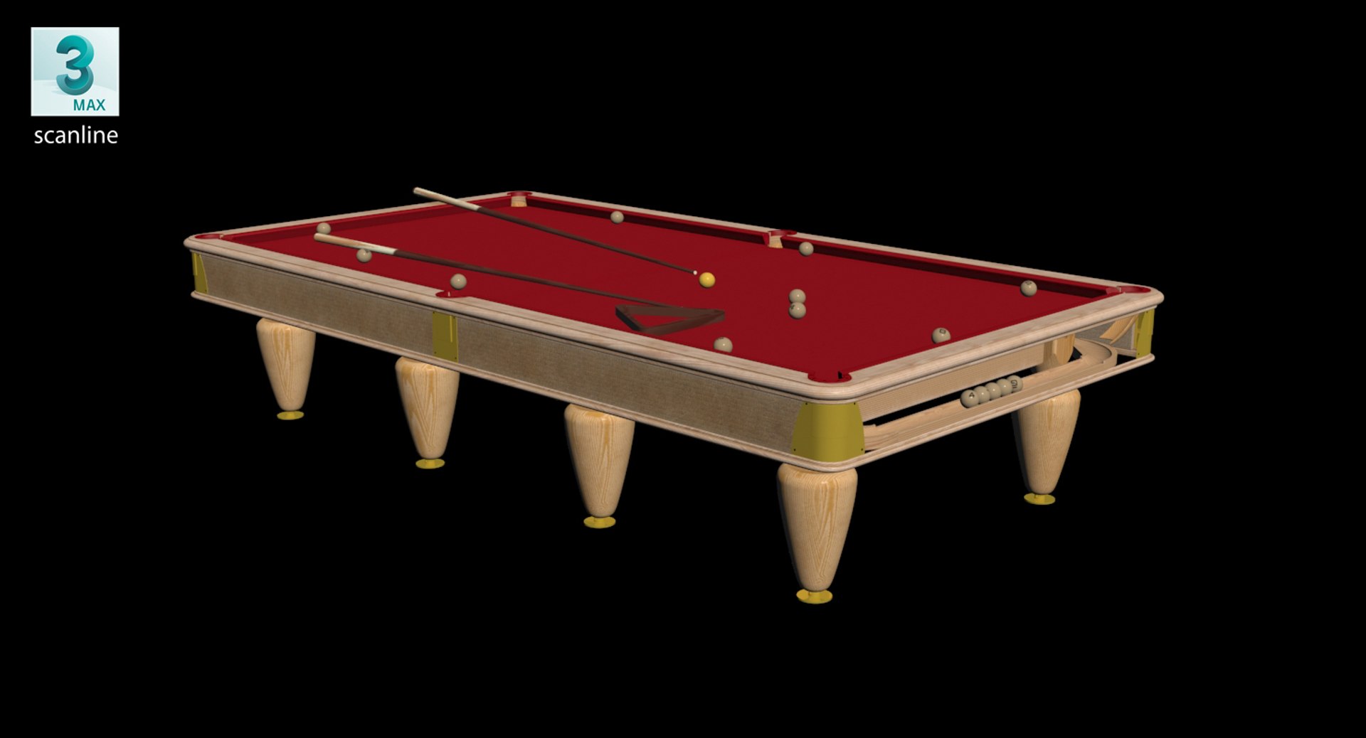 Billiard table 3D - TurboSquid 1380405