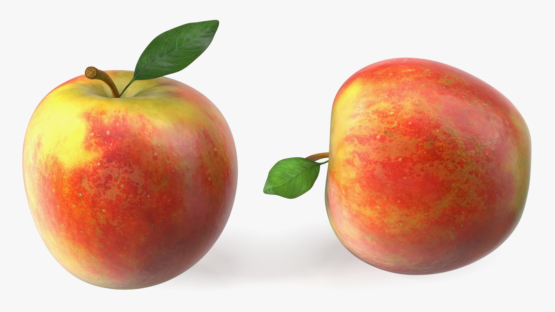 Realistic Apple With Leaf 3D Model - TurboSquid 2239638