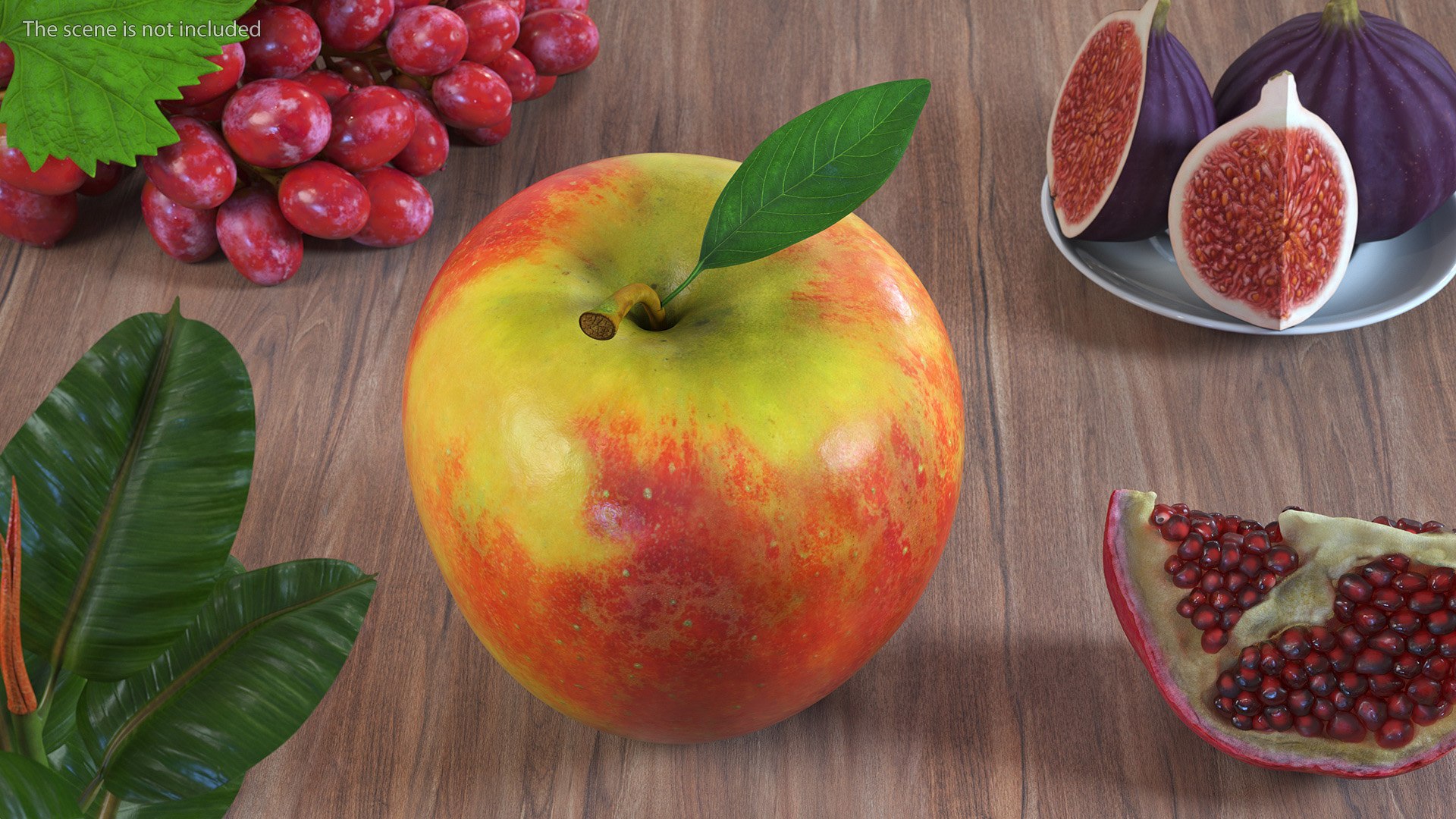 Realistic Apple With Leaf 3D Model - TurboSquid 2239638