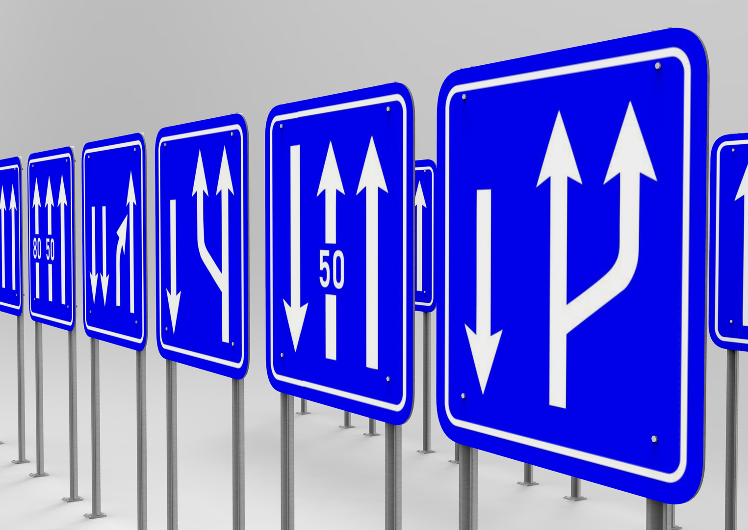 Square Blue v2 Sign 12 Piece 3D model - TurboSquid 1735605