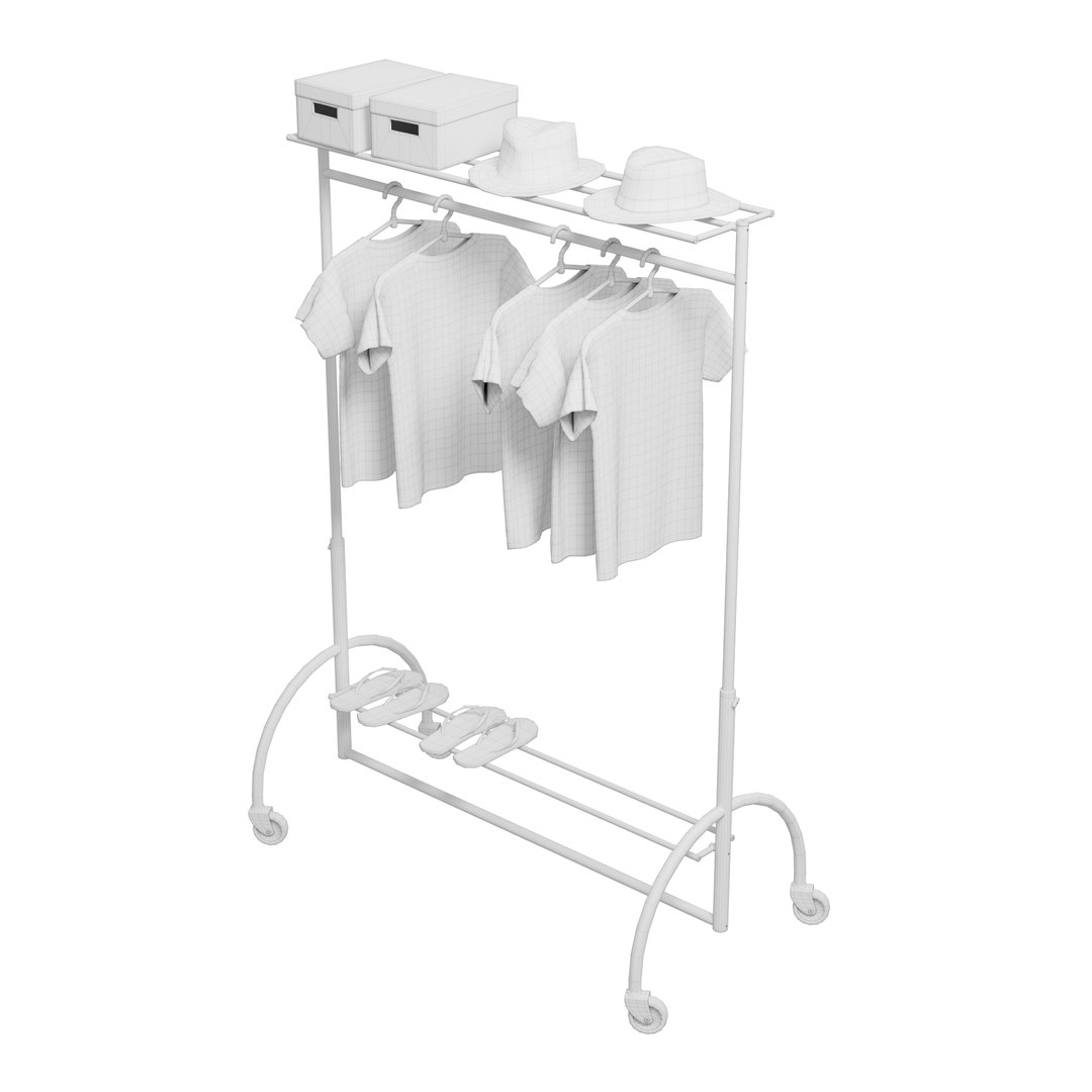 3D Model Clothes Rack - TurboSquid 2244213