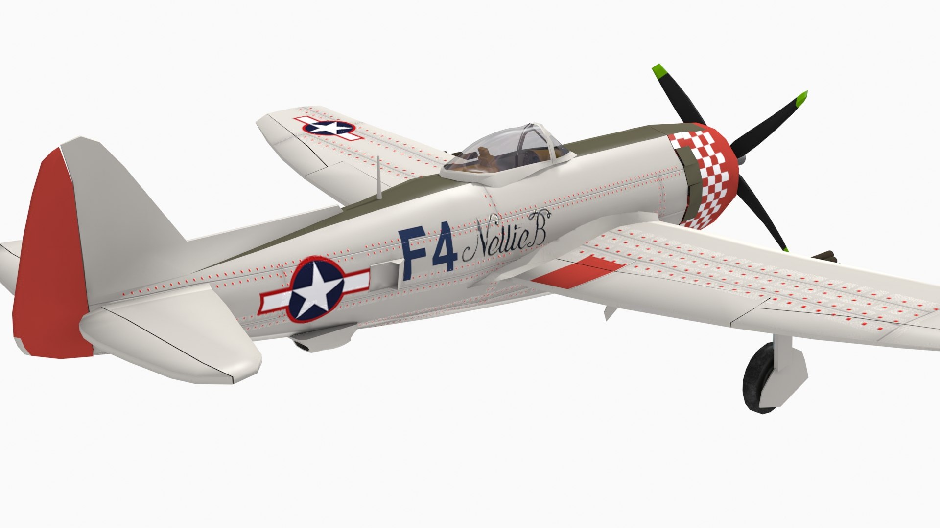 3D Model P47 Thunderbolt Airplane Lite - TurboSquid 2388414