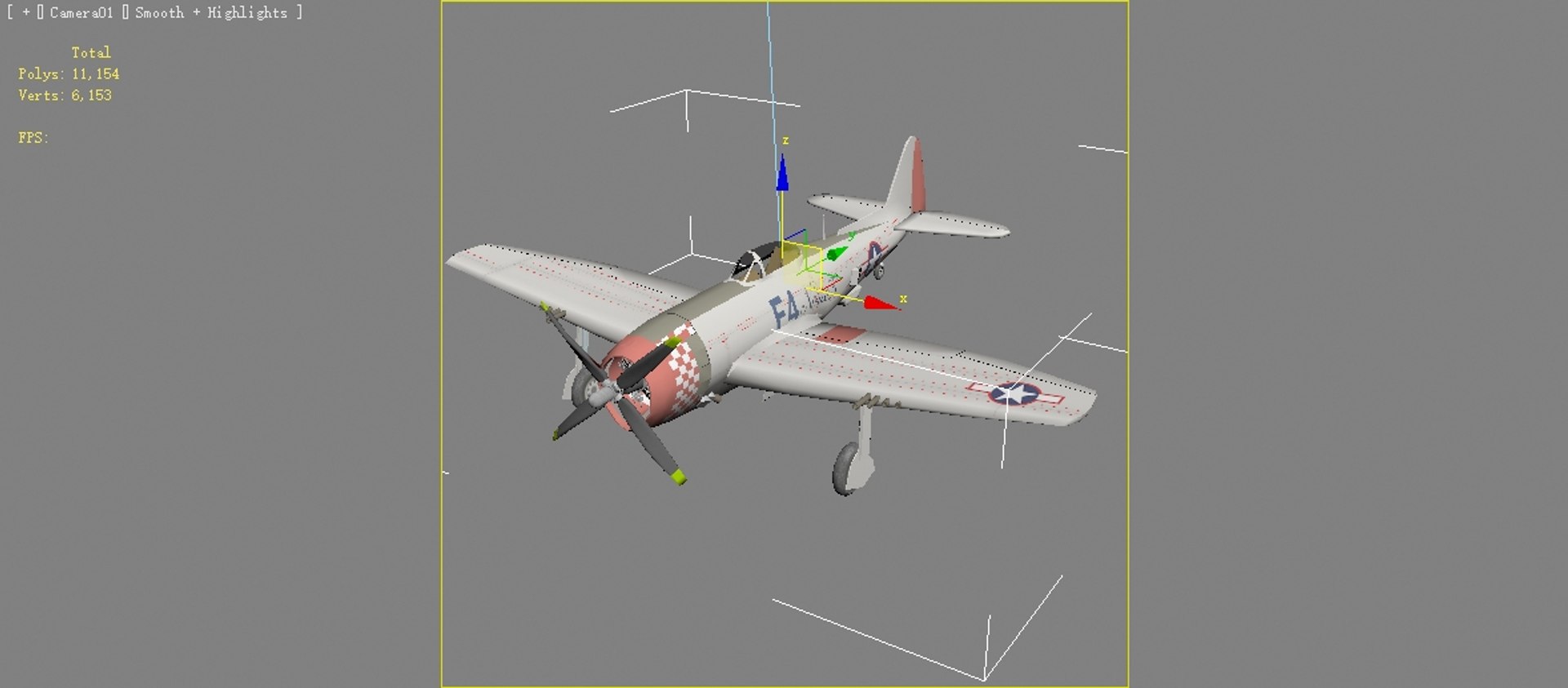 3D Model P47 Thunderbolt Airplane Lite - TurboSquid 2388414