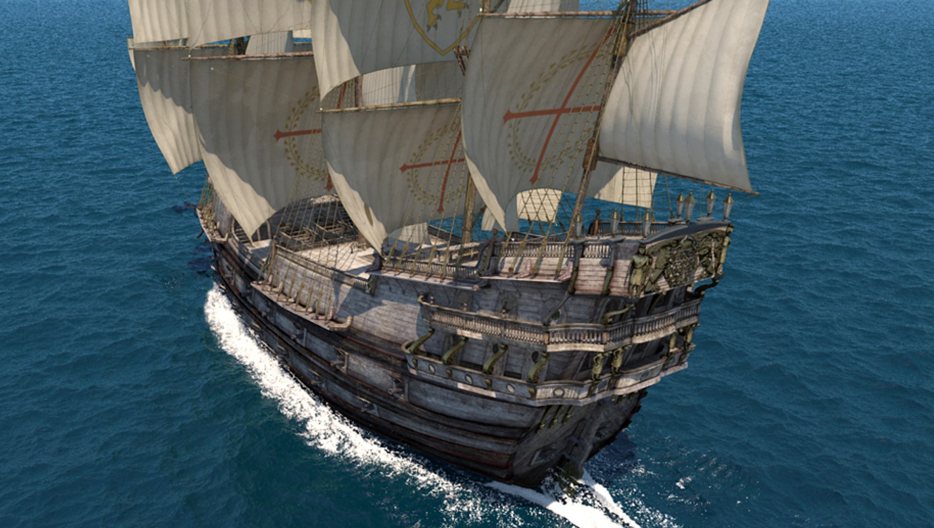 Galeon old historical sail ship 3D - TurboSquid 1168694