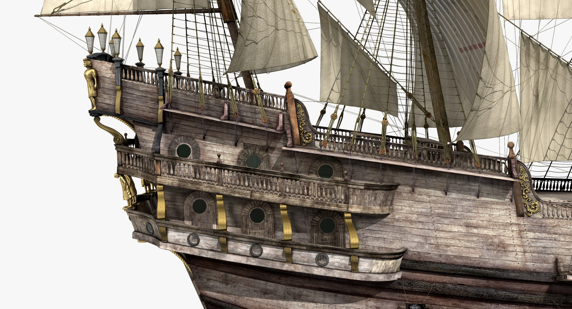 Galeon old historical sail ship 3D - TurboSquid 1168694