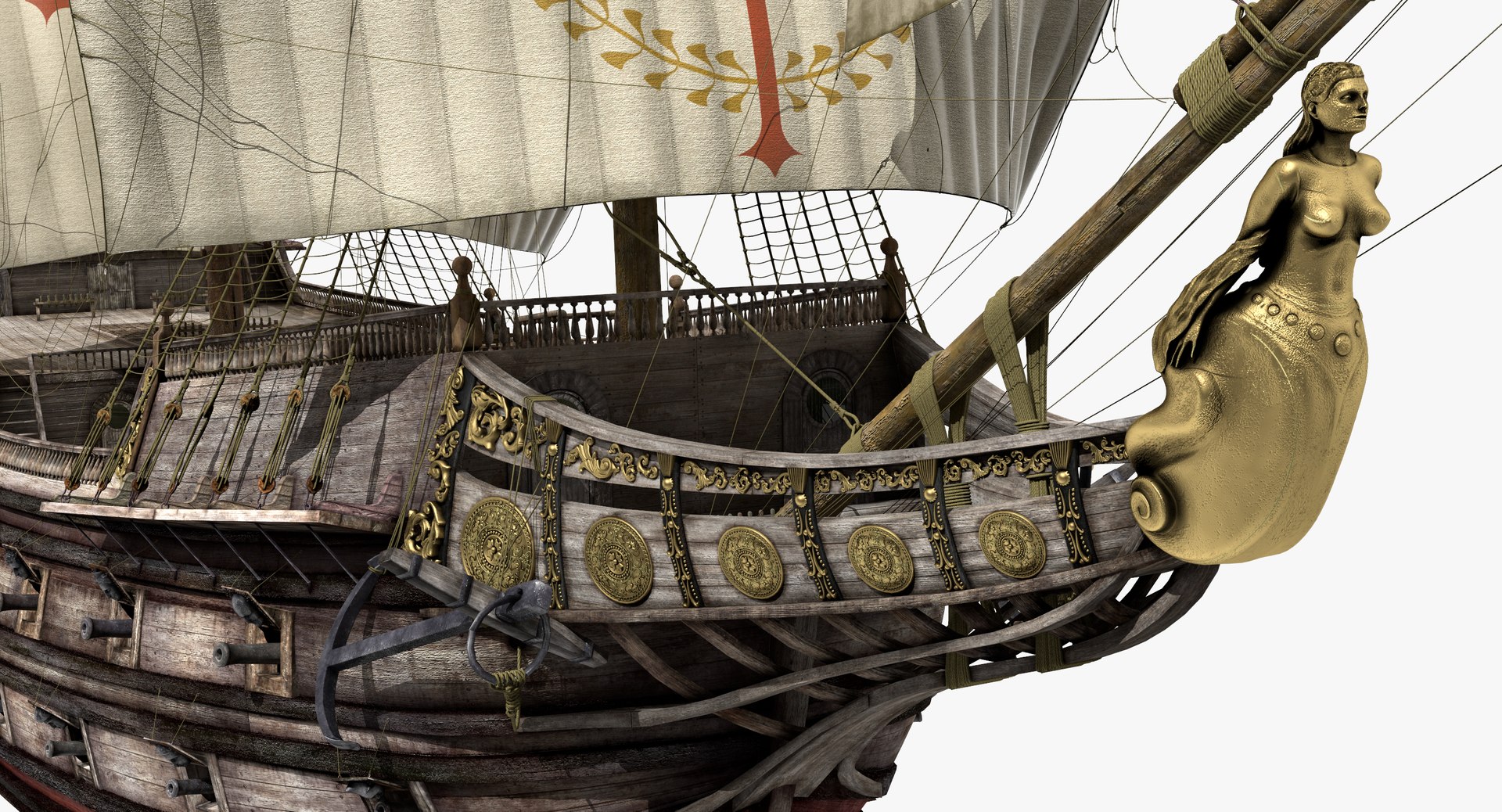 Galeon old historical sail ship 3D - TurboSquid 1168694