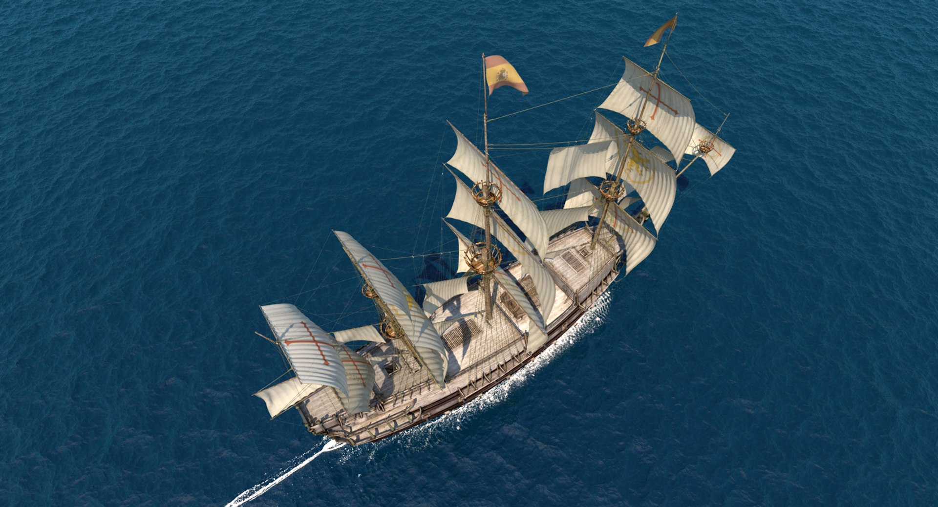 Galeon old historical sail ship 3D - TurboSquid 1168694