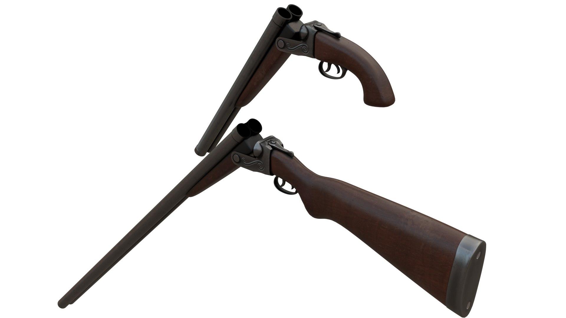 Double Barrel 4K PBR 3D Model - TurboSquid 2517979