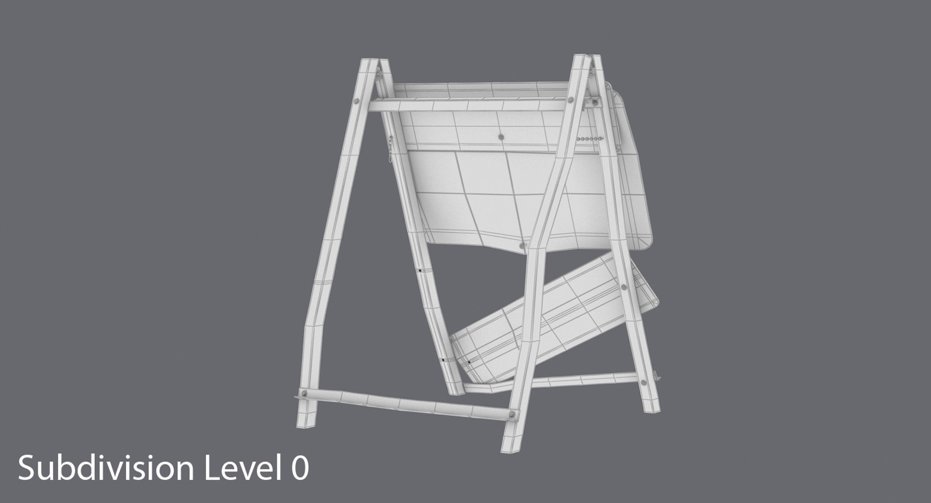 3d destroyed detour sign model