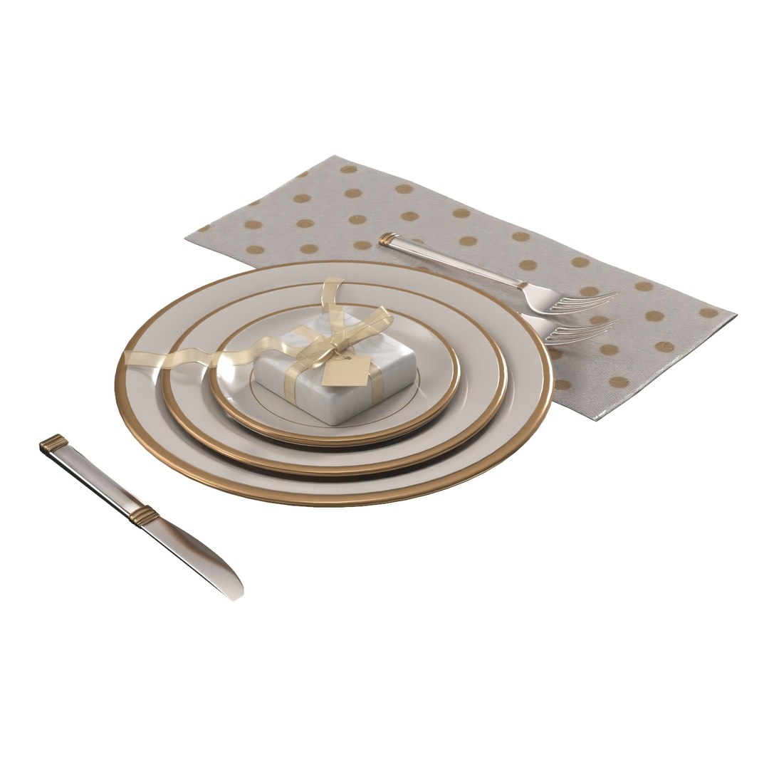 Lenox Eternal 5 Piece Place Setting PBR 3D Model - TurboSquid 2213649