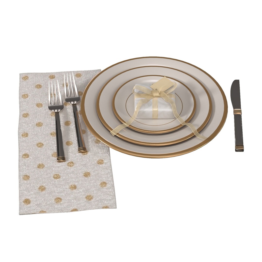 Lenox Eternal 5 Piece Place Setting PBR 3D Model - TurboSquid 2213649