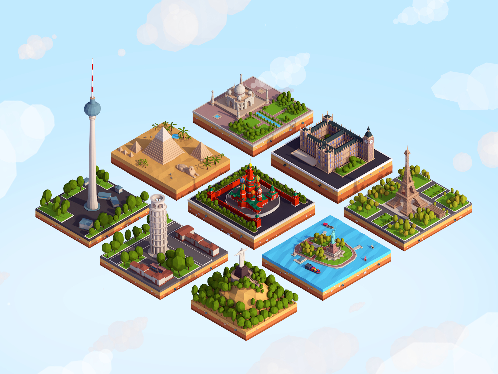 Polygonia landmarks model - TurboSquid 1342391