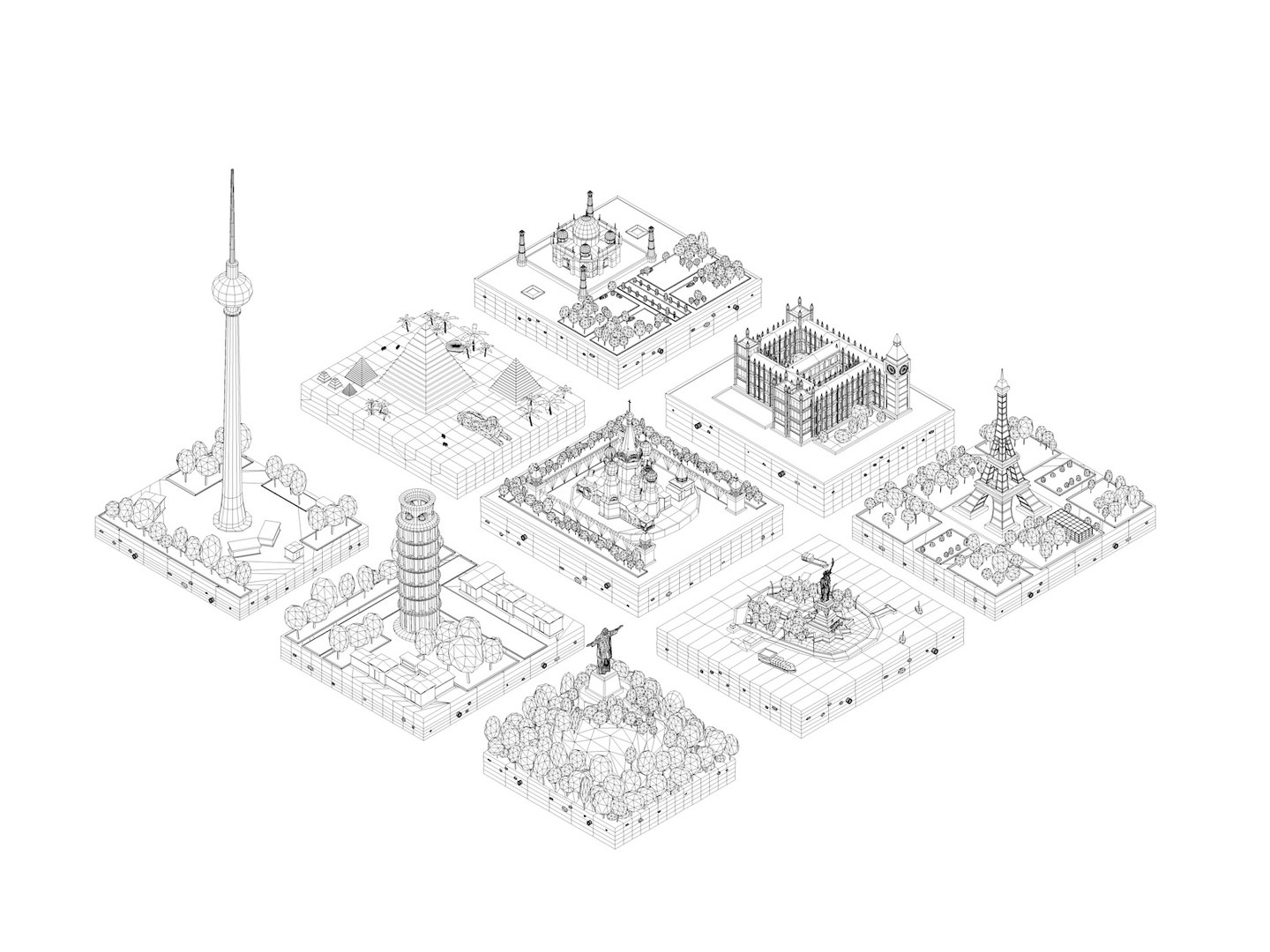 Polygonia Landmarks Model - TurboSquid 1342391