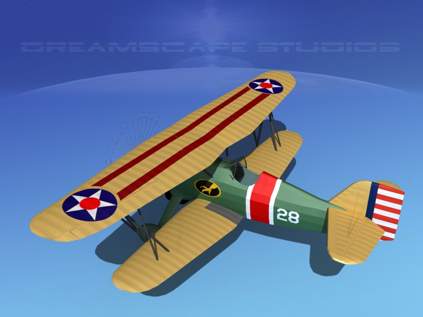 Curtiss Hawk Fighter P-6 3d 3ds