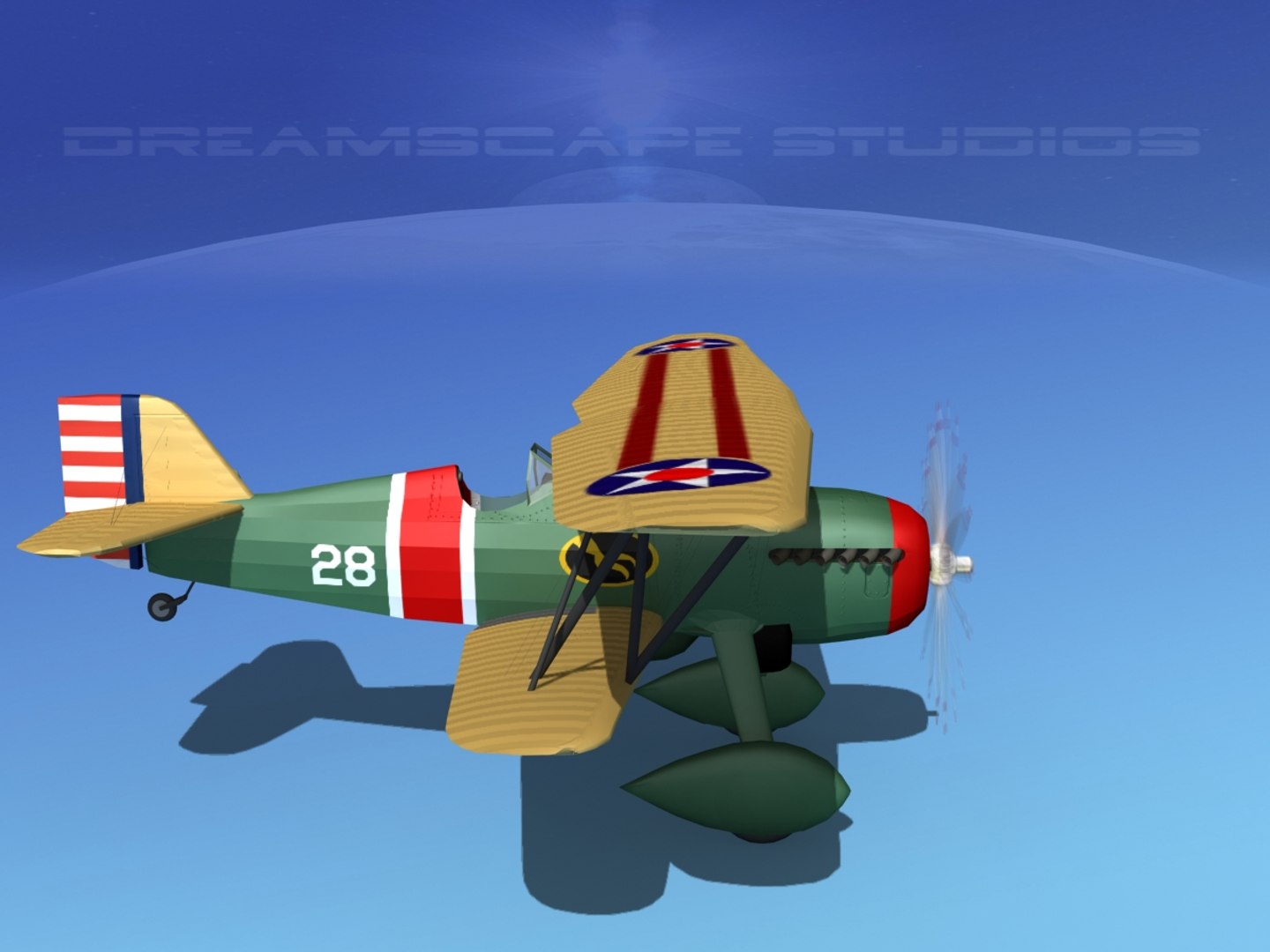 Curtiss Hawk Fighter P-6 3d 3ds