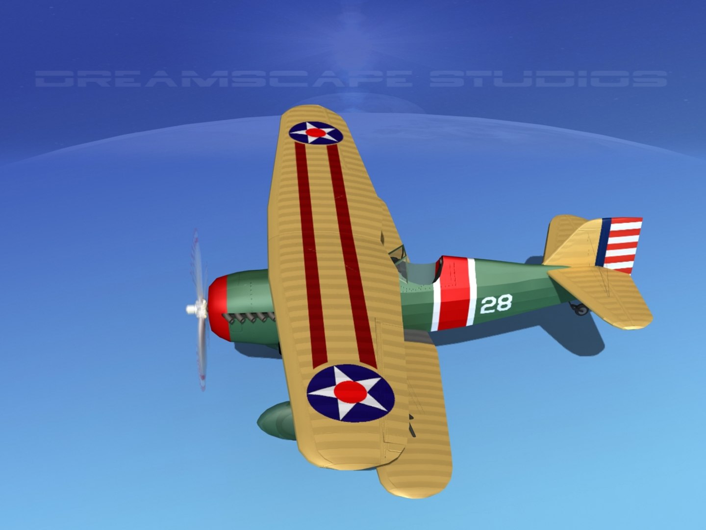 Curtiss Hawk Fighter P-6 3d 3ds