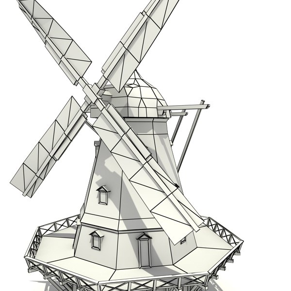 low-poly windmill wind 3ds