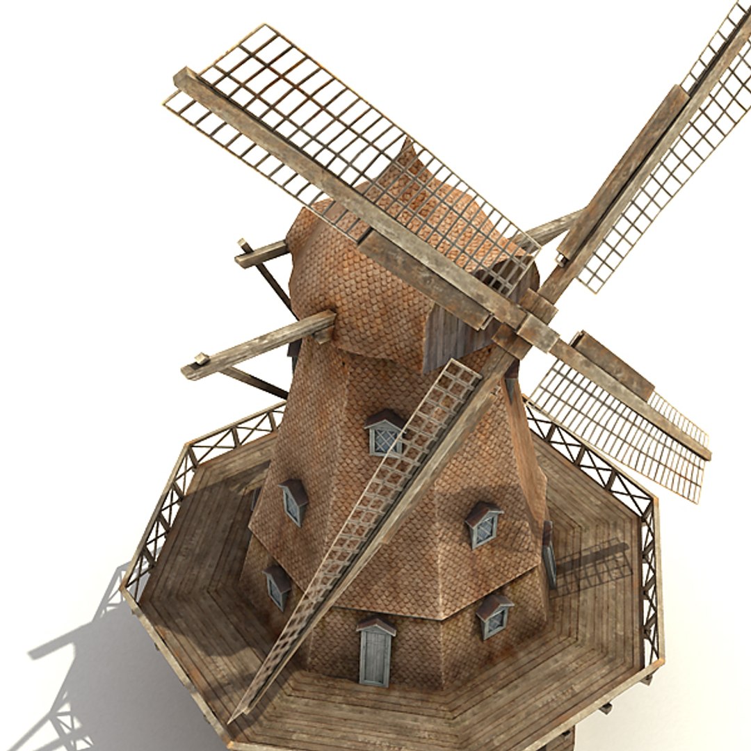 Low-poly Windmill Wind 3ds