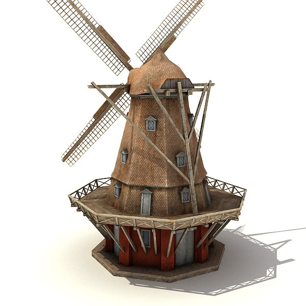 low-poly windmill wind 3ds