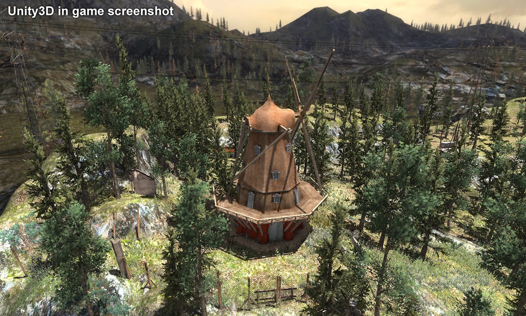 Low-poly Windmill Wind 3ds