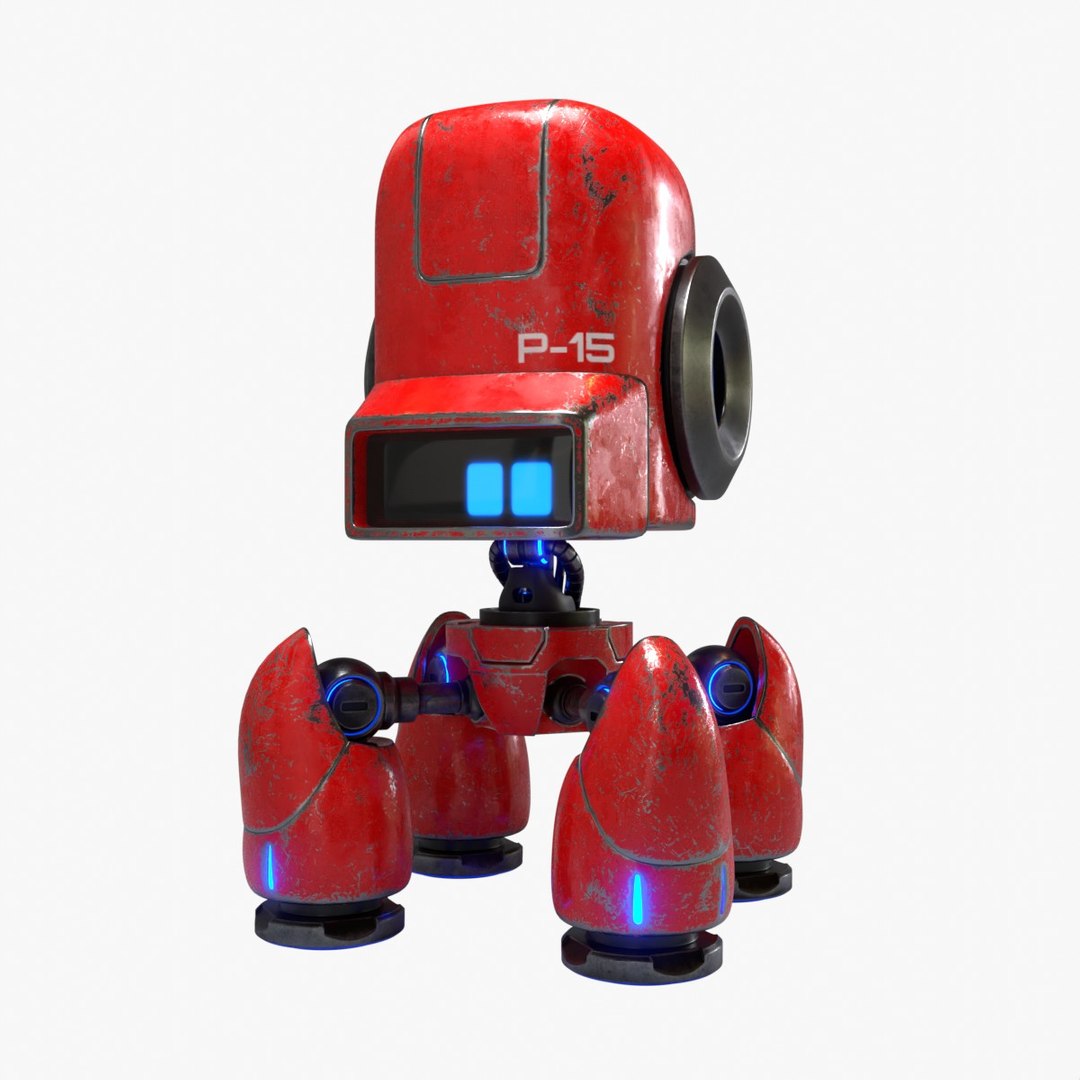 3D Cute Puppy Robot Red - TurboSquid 2094333
