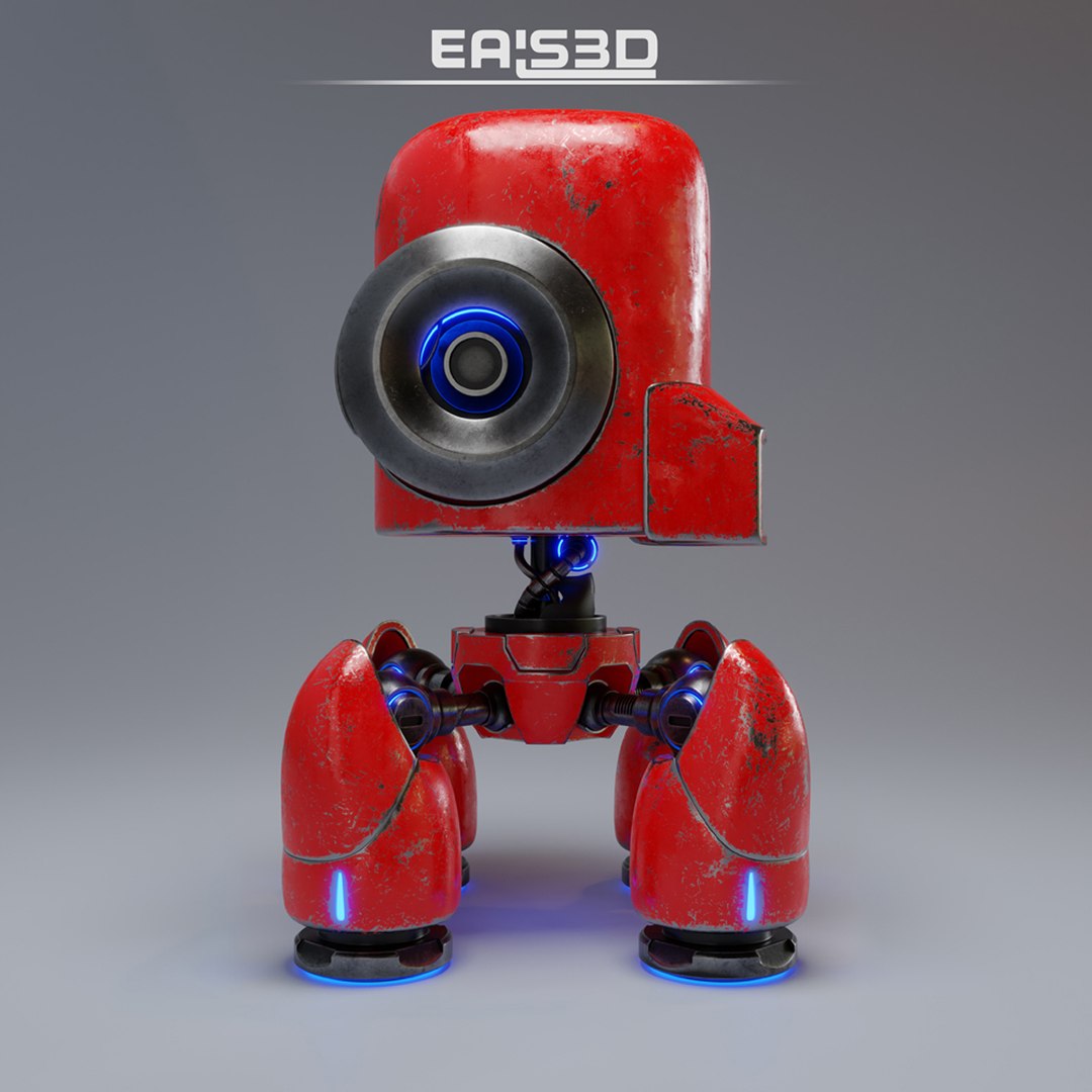 3D Cute Puppy Robot Red - TurboSquid 2094333