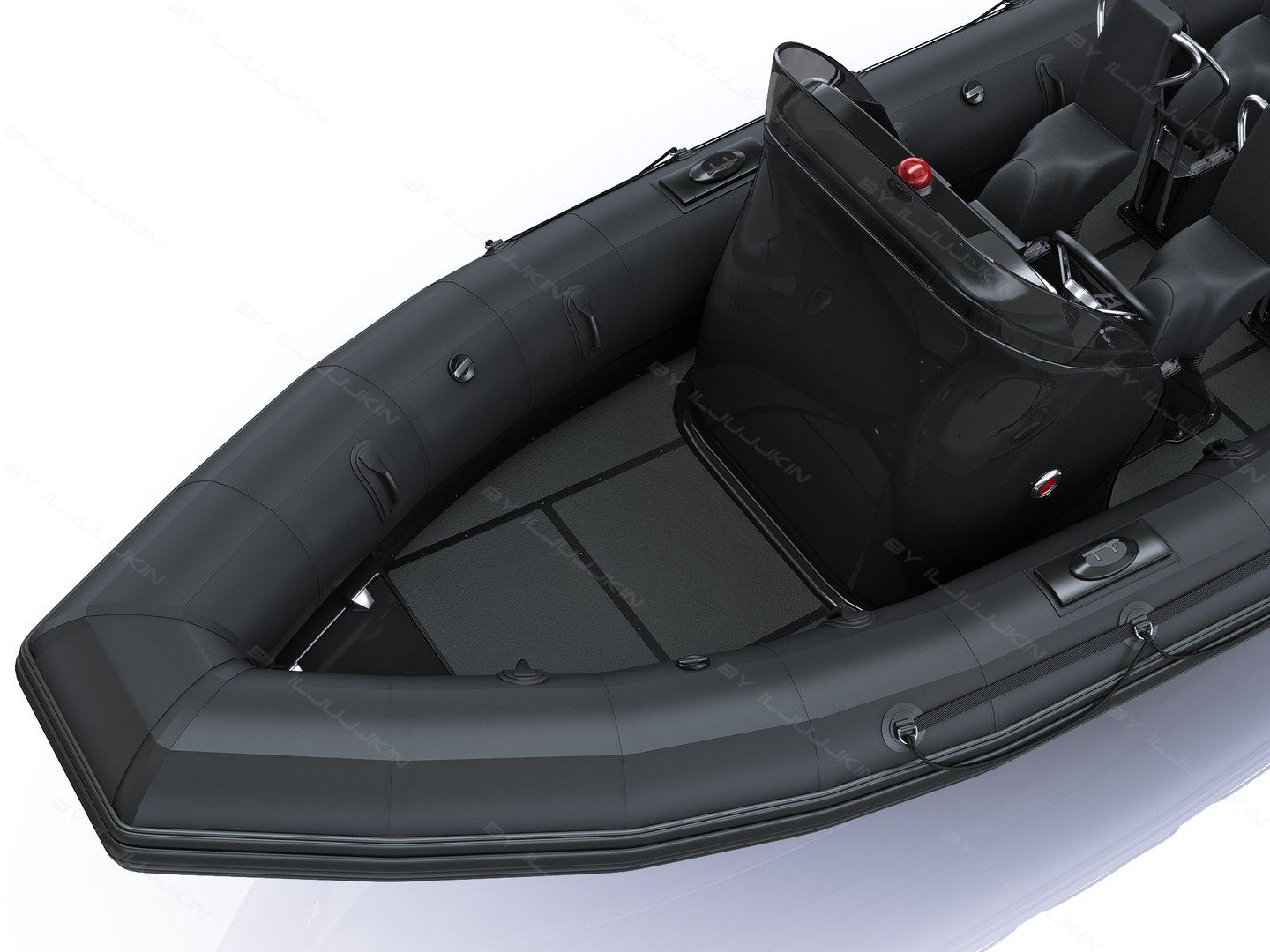 military inflatable boat zodiac 3d model