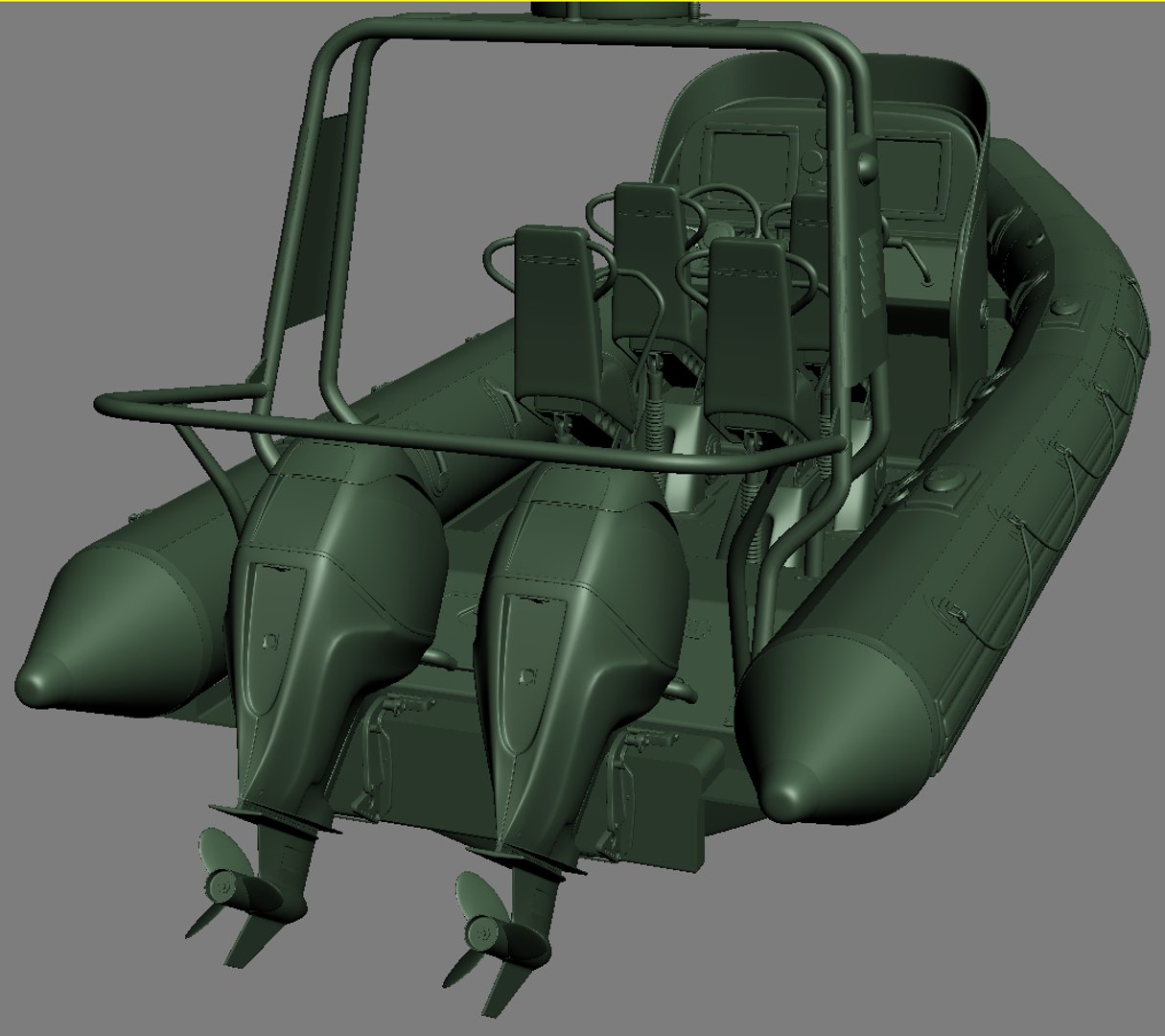 military inflatable boat zodiac 3d model