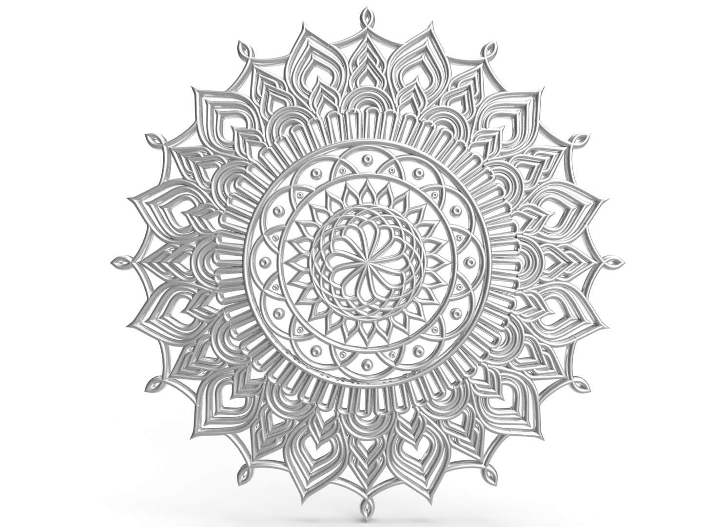 3D Silver Mandala Model - TurboSquid 1805463