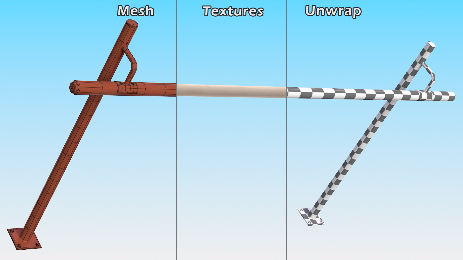 Floor Mounted Ballet Barre Model - TurboSquid 2006842