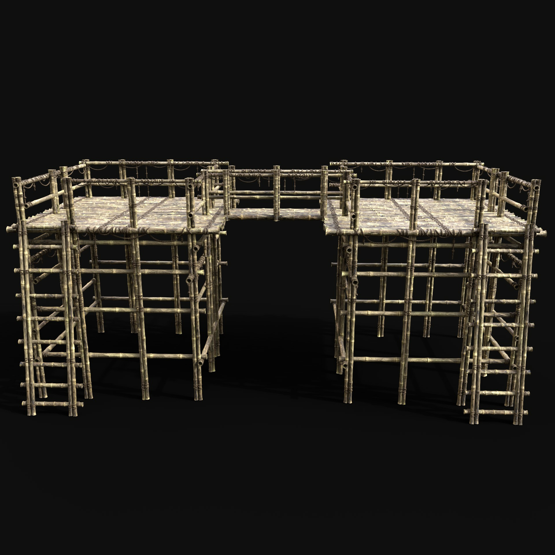 BAMBOO WATCHTOWER PLATFORM PIER LOG JUNGLE PORT CONSTRUCTION AAA 3D 모델 ...