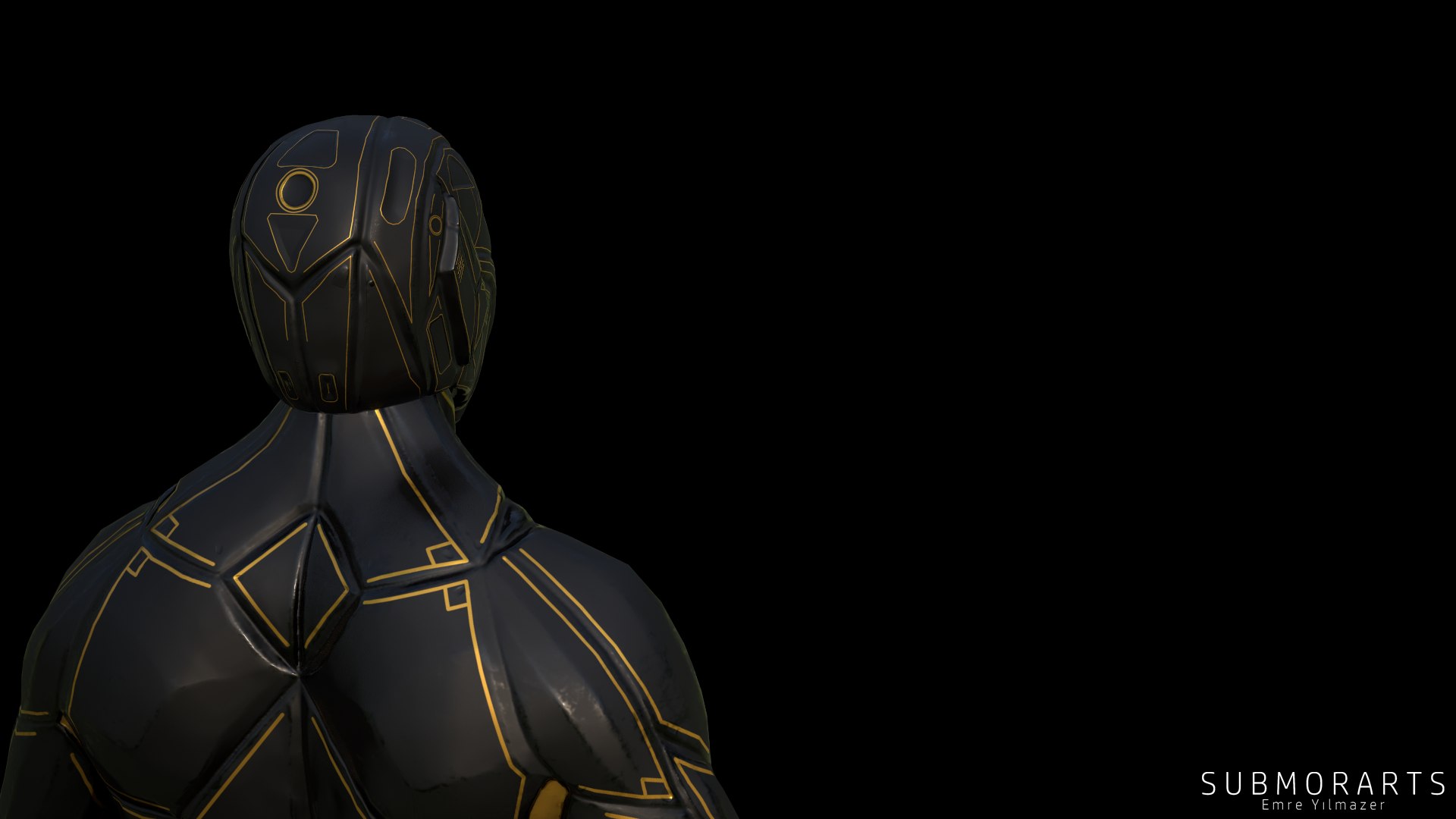 3D Sentinel - Futuristic Space Soldier Sci-Fi Robot Character Low-poly ...