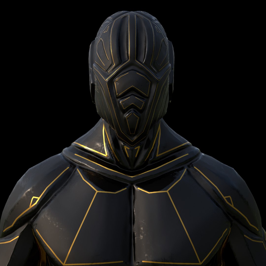 3D Sentinel - Futuristic Space Soldier Sci-Fi Robot Character Low-poly ...
