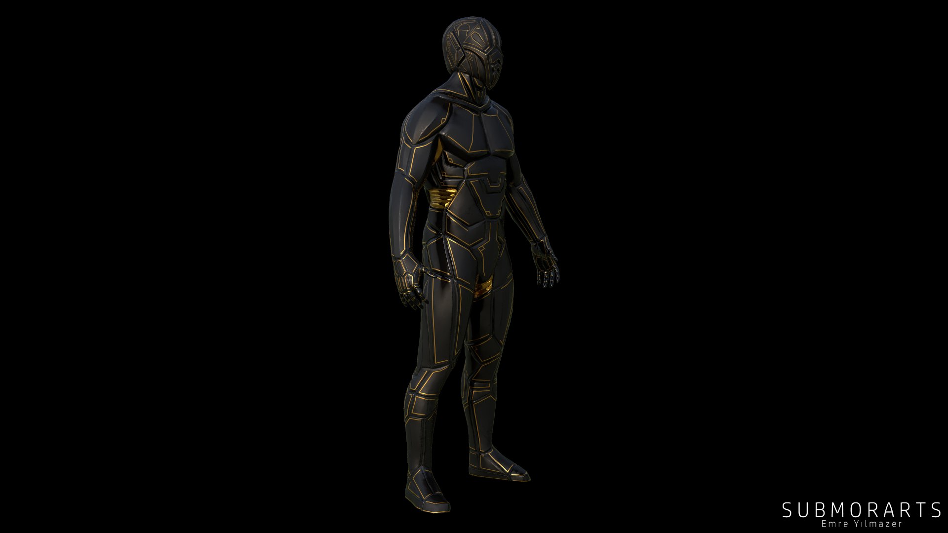 3D Sentinel - Futuristic Space Soldier Sci-Fi Robot Character Low-poly ...