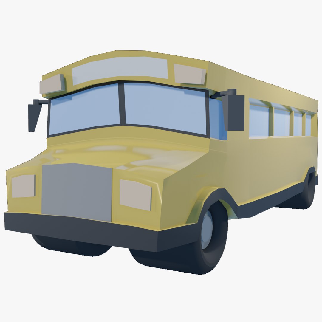 3D Low-Poly Cartoon school bus - TurboSquid 1814775