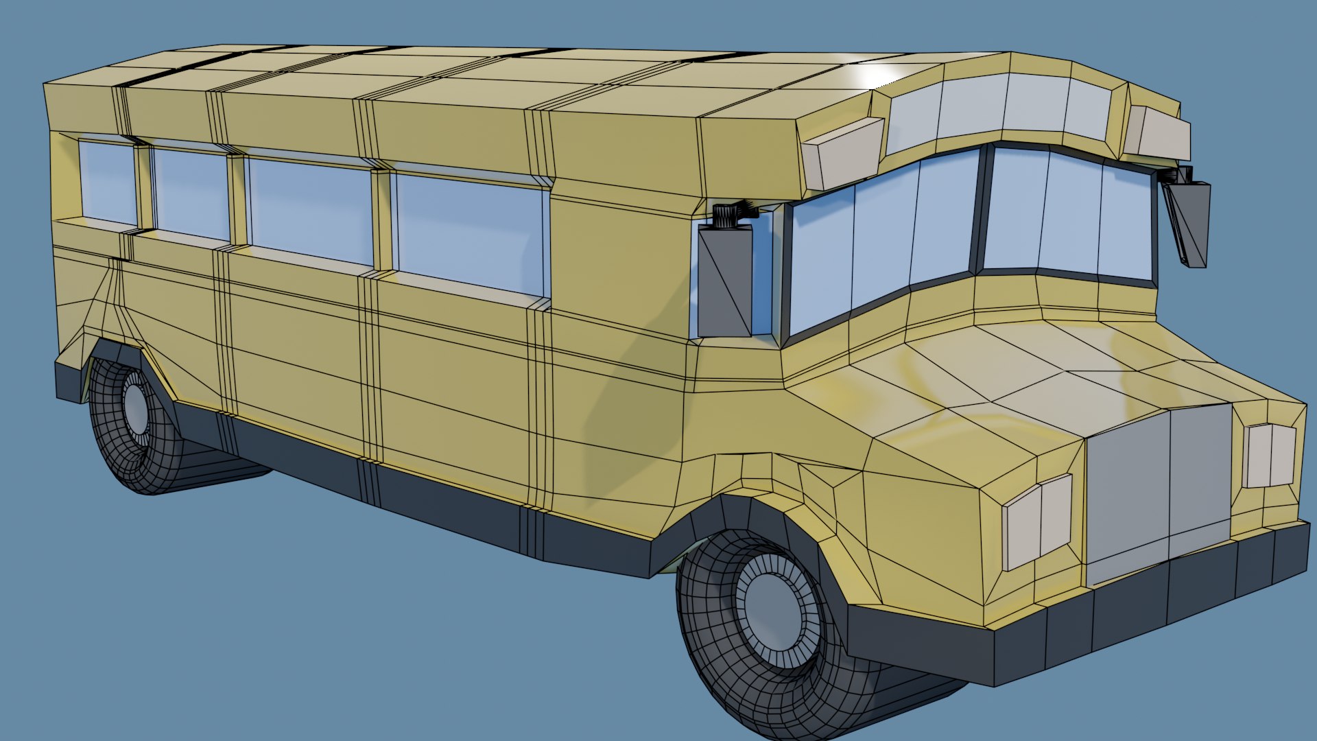 3D Low-Poly Cartoon School Bus - TurboSquid 1814775