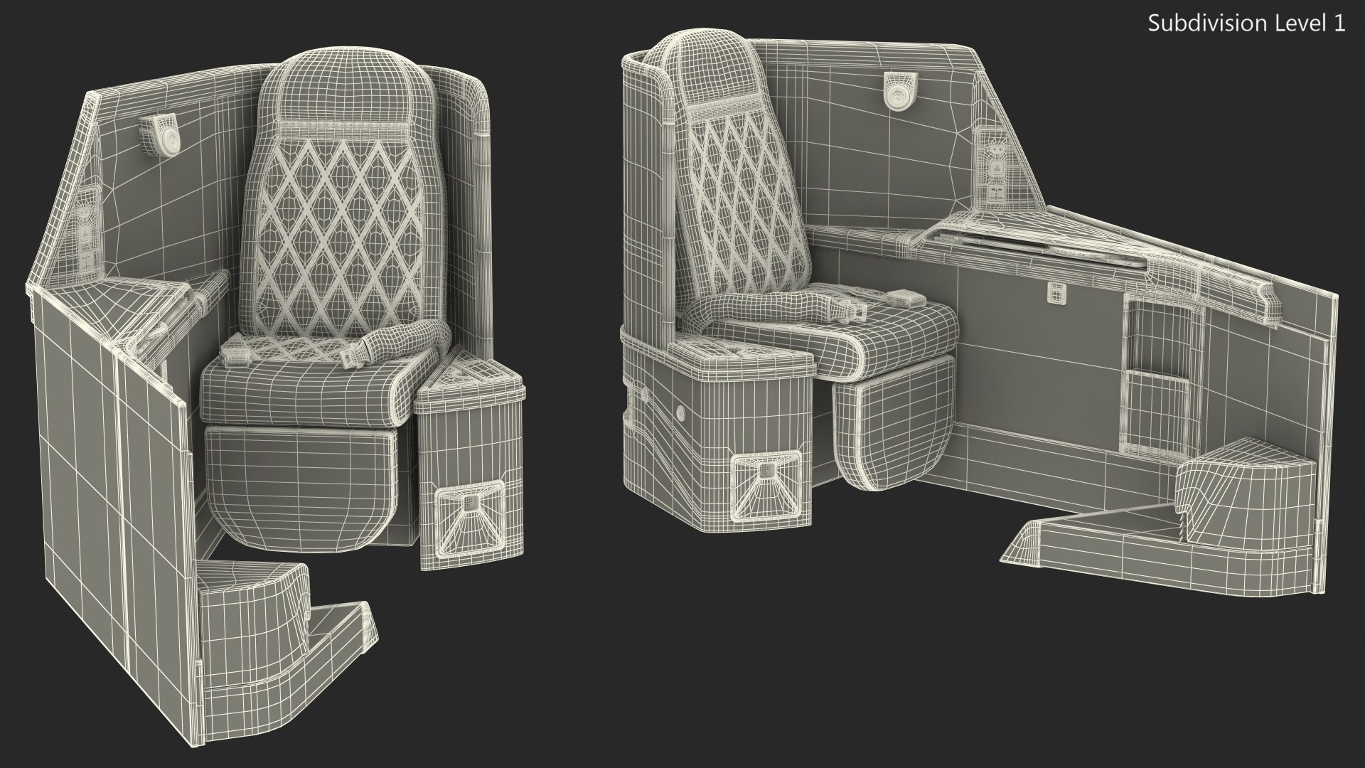 Airplane business class seats 3D model - TurboSquid 1486258