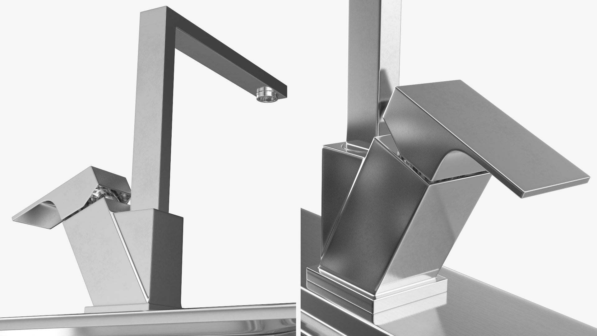3D Single Bowl Square Inset Sink with Tap - TurboSquid 1739621